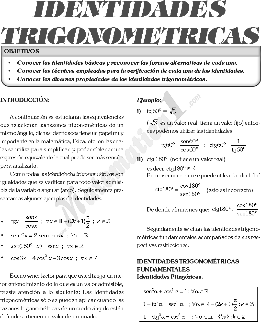 IDENTIDADES TRIGONOMETRICAS EJERCICIOS RESUELTOS EN PDF