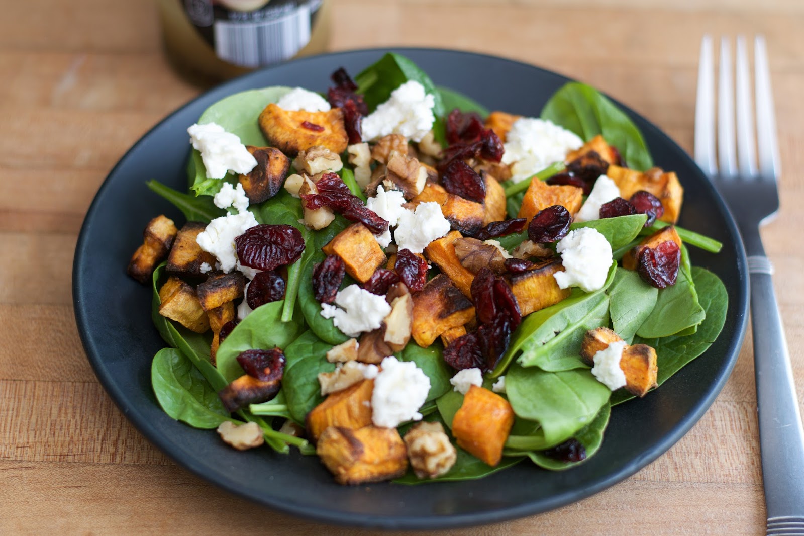 Roasted Sweet Potato Spinach And Feta Salad The Kitchen Wife