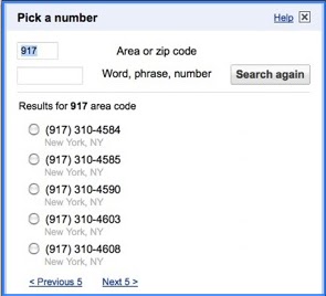 NYC The Blog: 917 Area Code Numbers Available On Google Voice Now