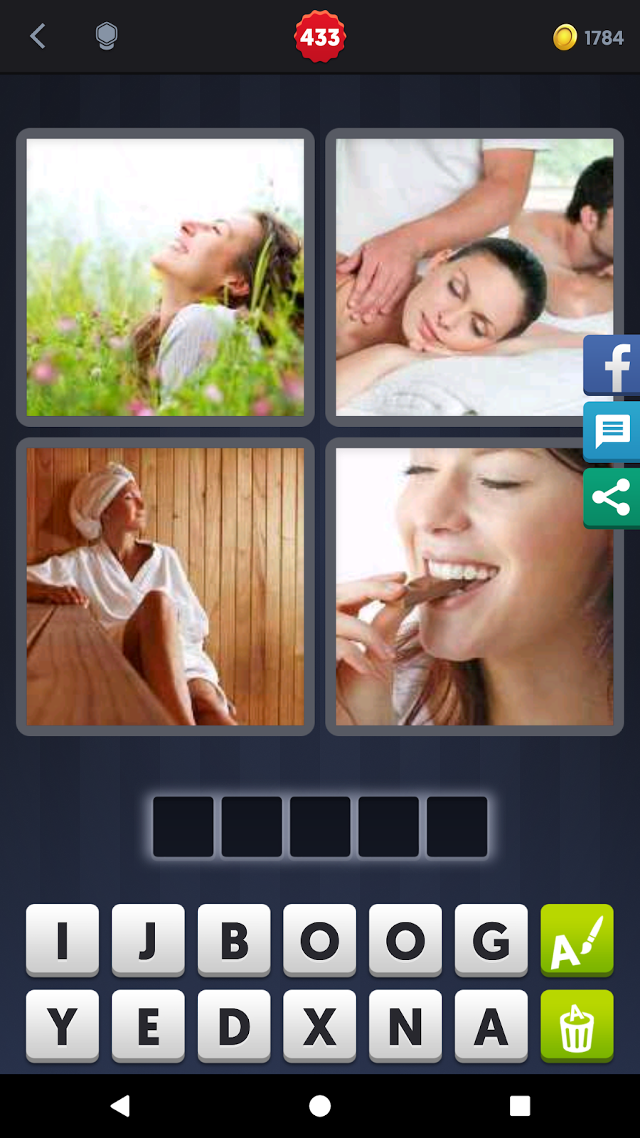 4 Pics 1 Word Answers Solutions: LEVEL 433 ENJOY