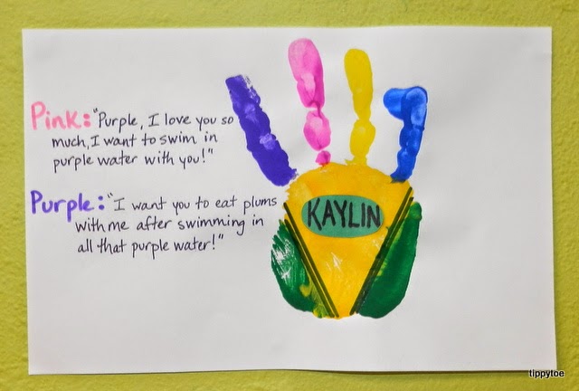 Tippytoe Crafts: Handprint Crayon Boxes