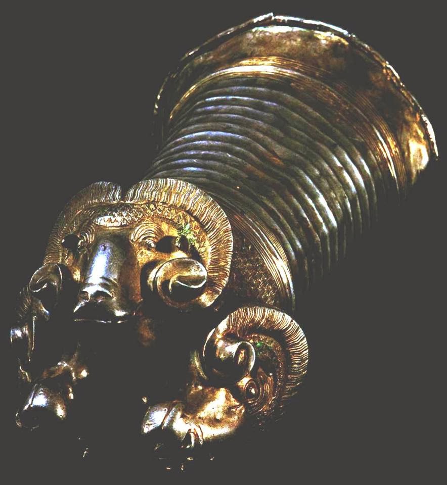 PERSIAN ART: Iran, achaemenid silver gilt rhyton, with the Image of ram ...