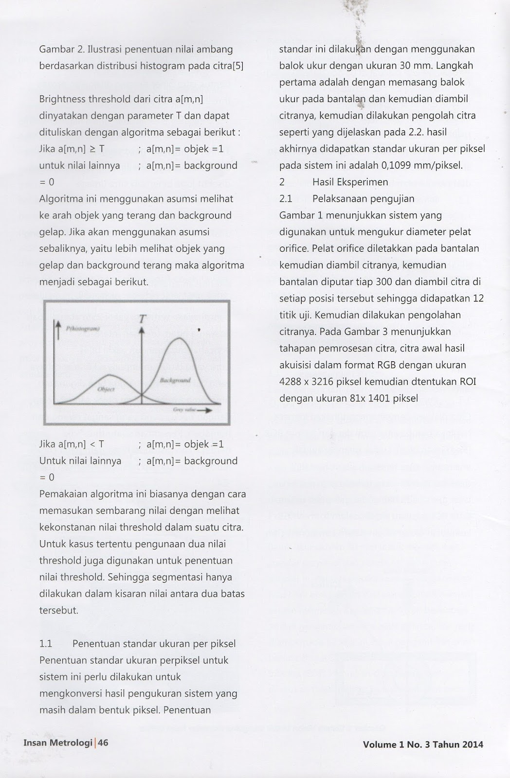 Pengembangan sistem vision pada pengukuran diameter pelat orifice ...