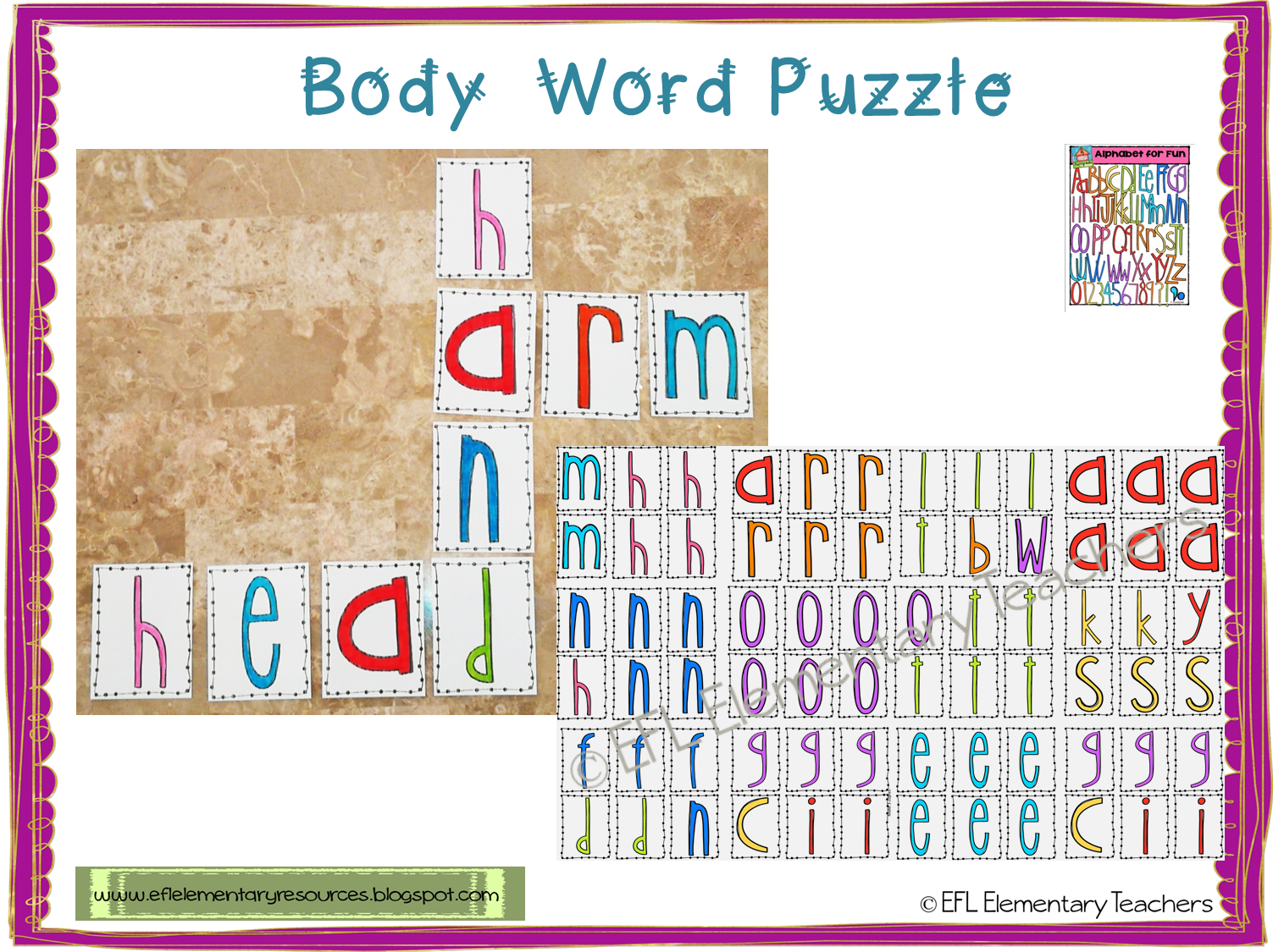 EFL Elementary Teachers: Body Theme for Elementary Language Learners