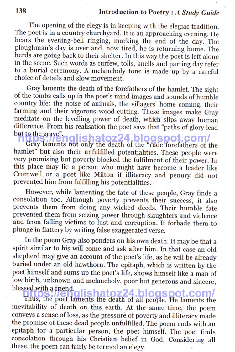 Board Questions with Answers (Elegy written in a country churchyard ...