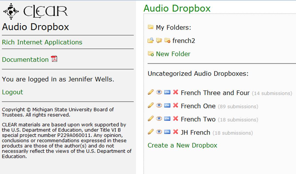 The Techy Teacher: From the Archives: CLEAR RIA Audio Dropbox