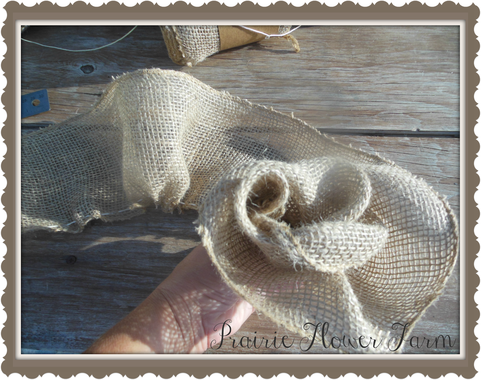 Prairie Flower Farm: Burlap Roses and Sheer Ribbon Roses Tutorial