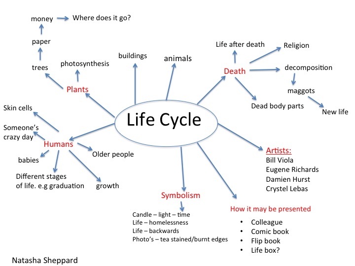 Natasha Sheppard Photo: Unit 2 - Exam Project - Mind Map - Life Cycle