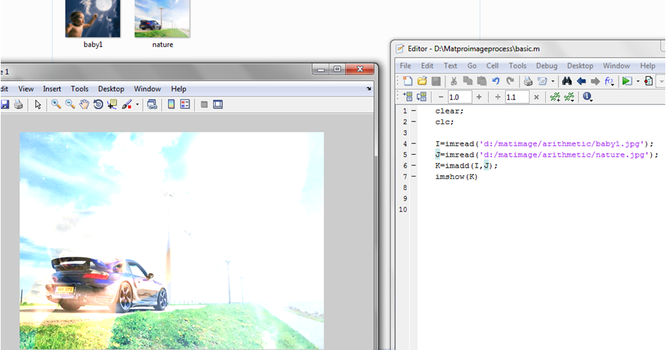 Write a MATLAB program for image addition - SourceCodePoint