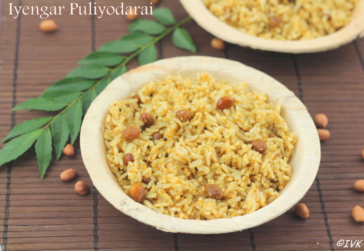 IndianVegKitchen: Puliyodarai | Temple-style Iyengar Puliyodarai Recipe ...