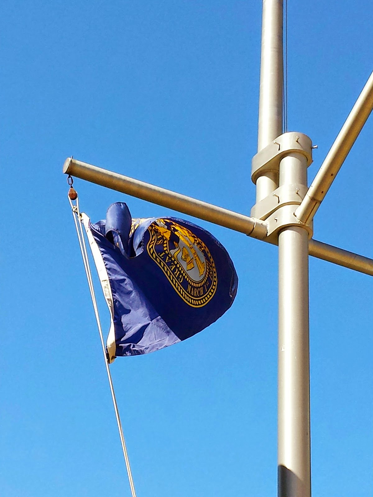 History and Culture by Bicycle: M.V. Sergeant Floyd: Flags and Mast