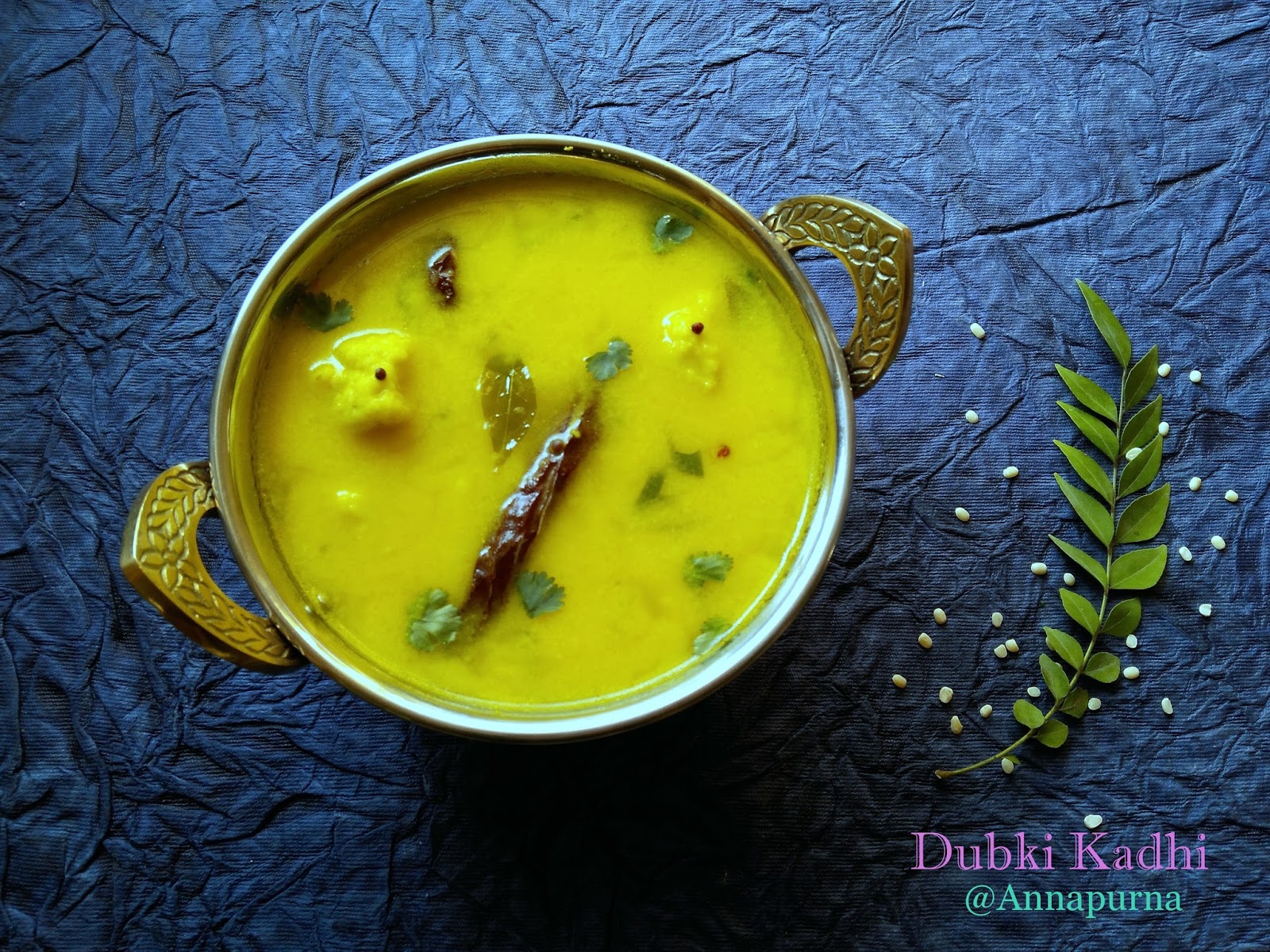 Annapurna: Dubki Kadhi Recipe - Chattisgarh Cuisine