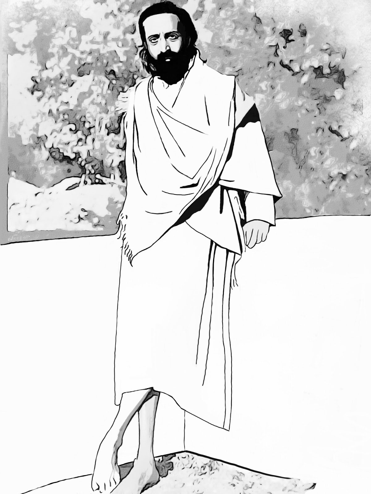 Art & Craft Projects: Swami Chinmayananda Coloring Page (13)