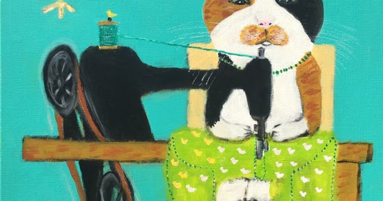 Pepe Shimada Paitings: "Calico Cat Sewing machine" 「三毛猫の足踏みミシン」 F10 ...