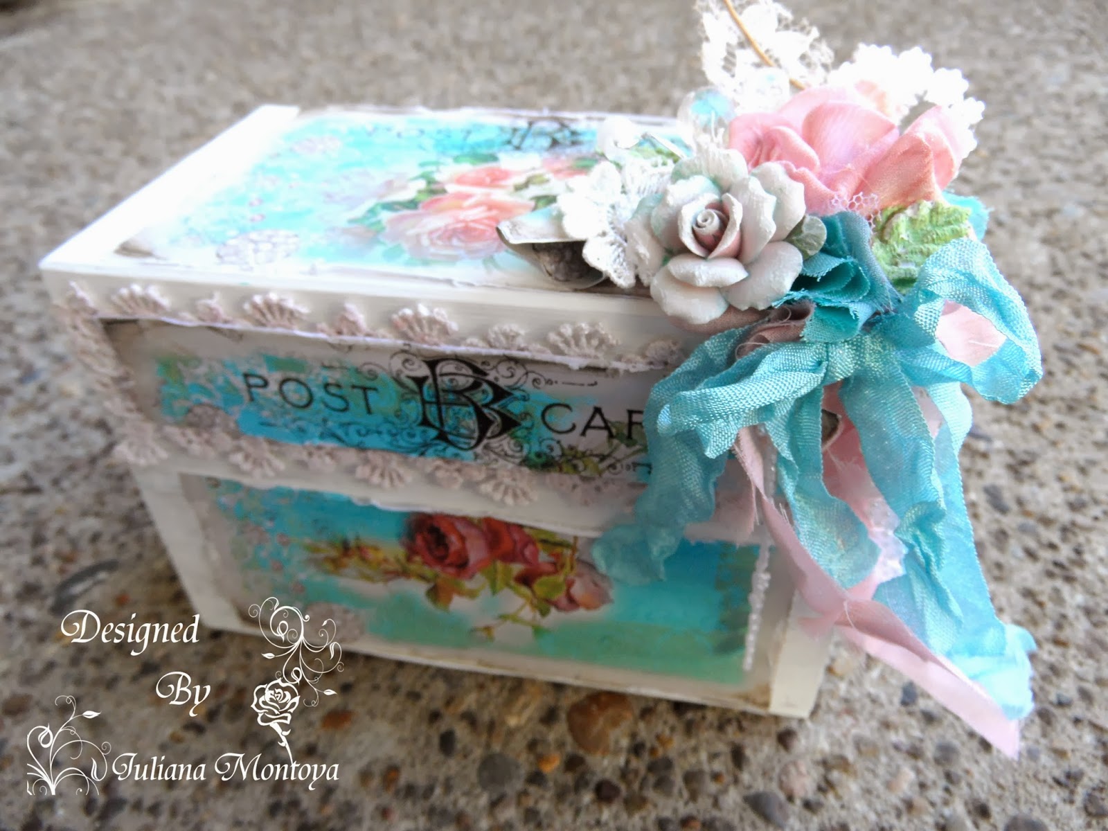 ShabbyChicJCouture : Roses Post Card Box