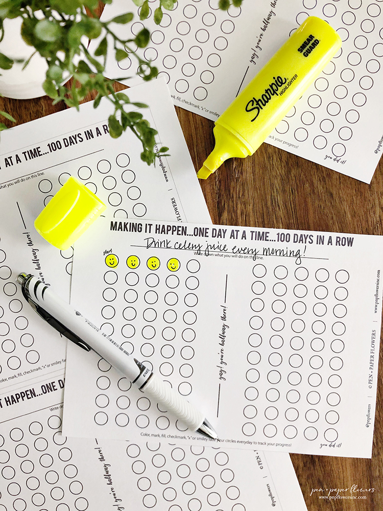 Pen + Paper Flowers: FREE | Making BIG changes...100 Days Tracker