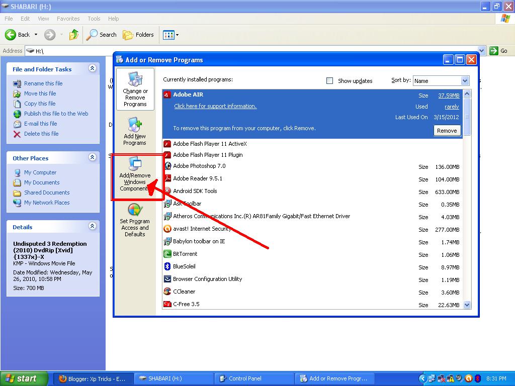 Xp Tricks: How To Remove MSN Messenger.