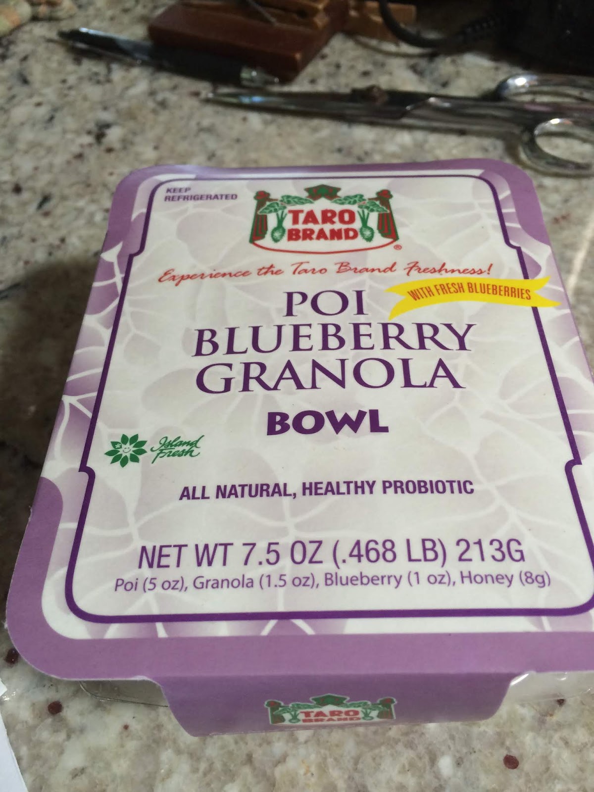 Our Adventures in Japan: taro brand poi blueberry granola bowl