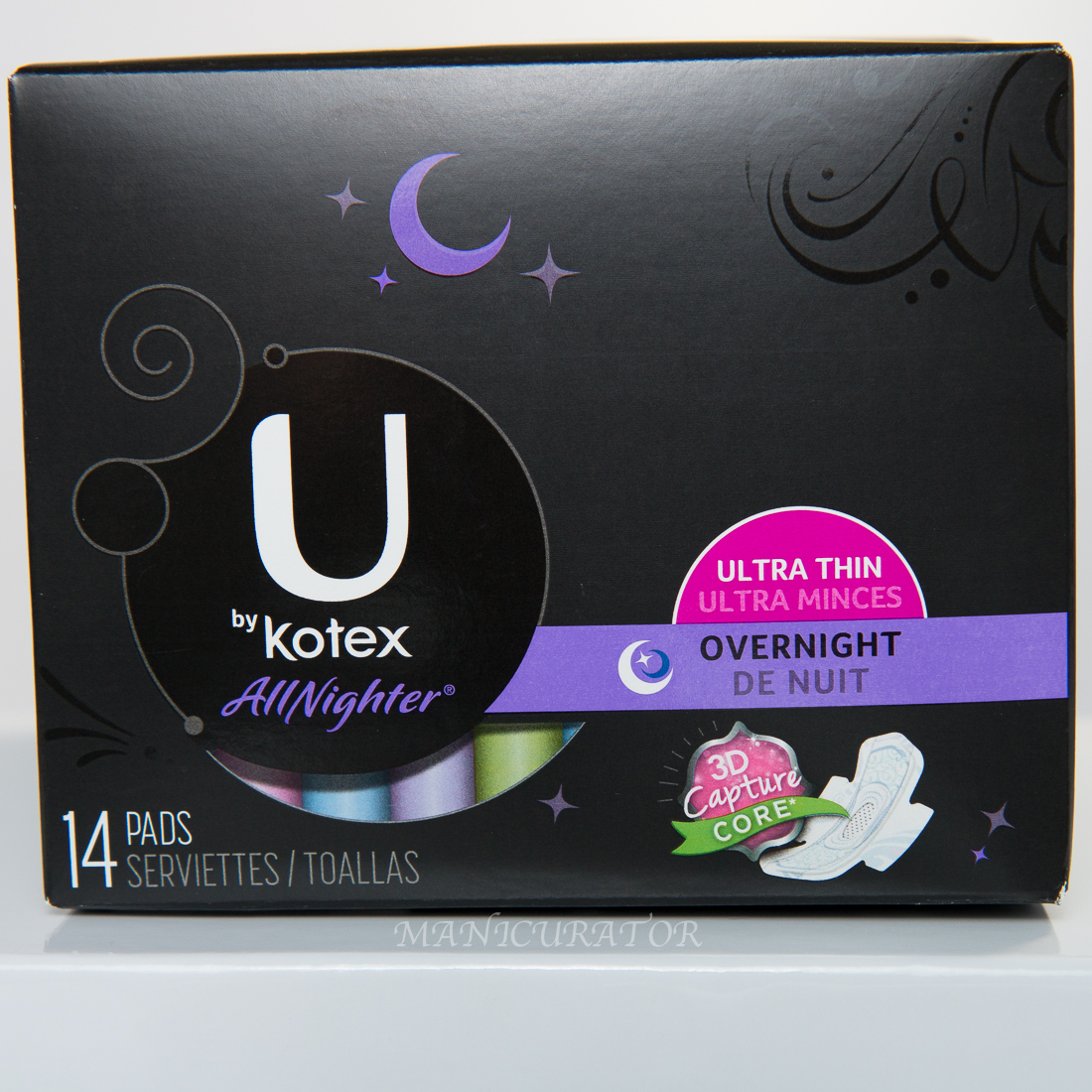 U by Kotex 3D Capture Core pads free sample and inspired nail art