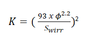 Petrophysics Equations: Permeability - Timur (1968)