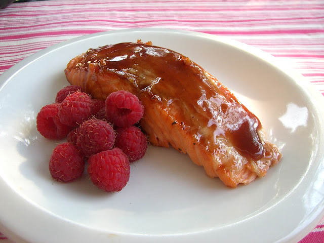Spicy Raspberry Barbecued Salmon