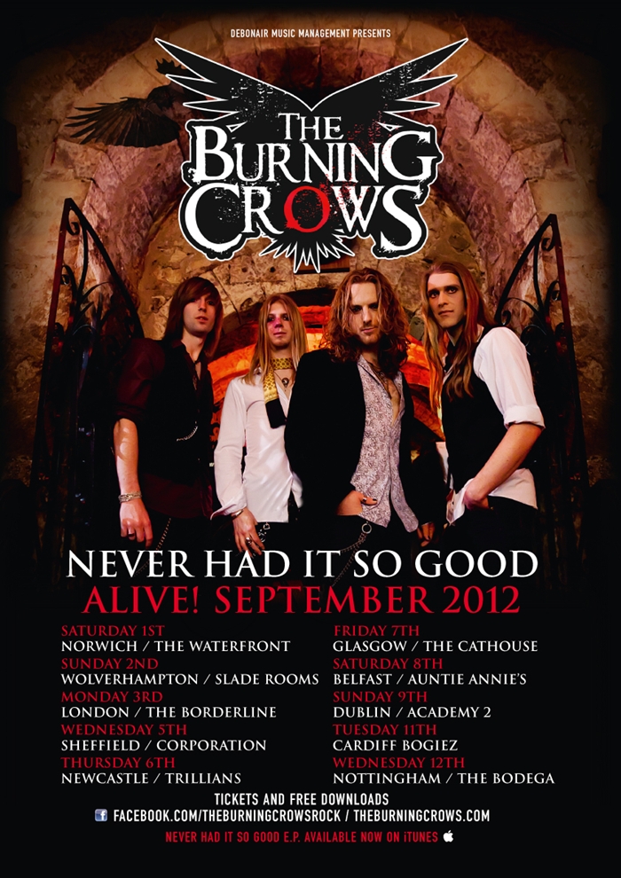 Classic Rock Radio: Burning Crows Headline Tour In September