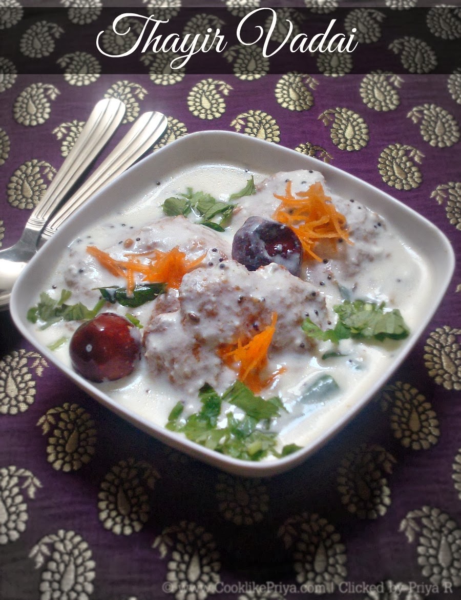 Cook like Priya: Thayir Vadai Recipe | Curd Vadai | South Indian Vada ...