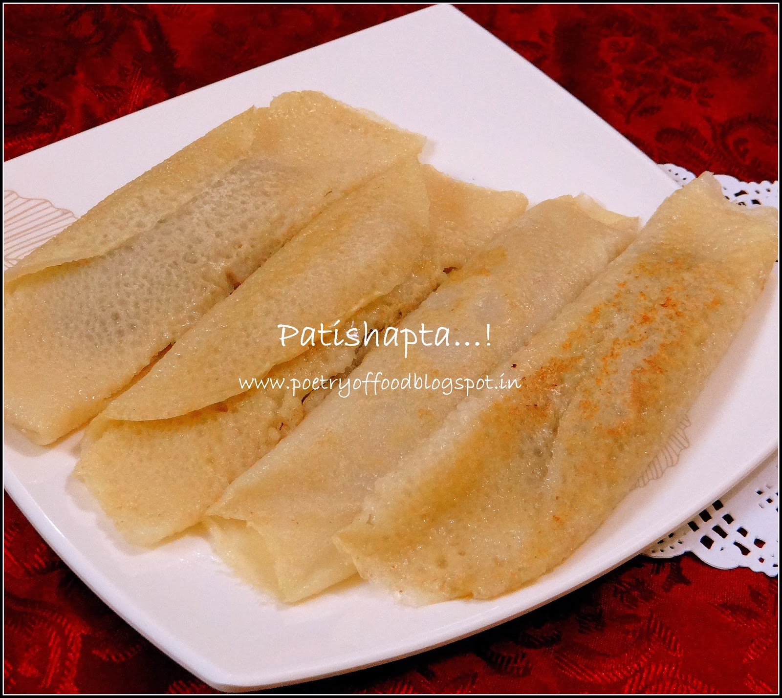 Poetry of Food: Patishapta... A Crepe Filled With Sweet Coconut ...