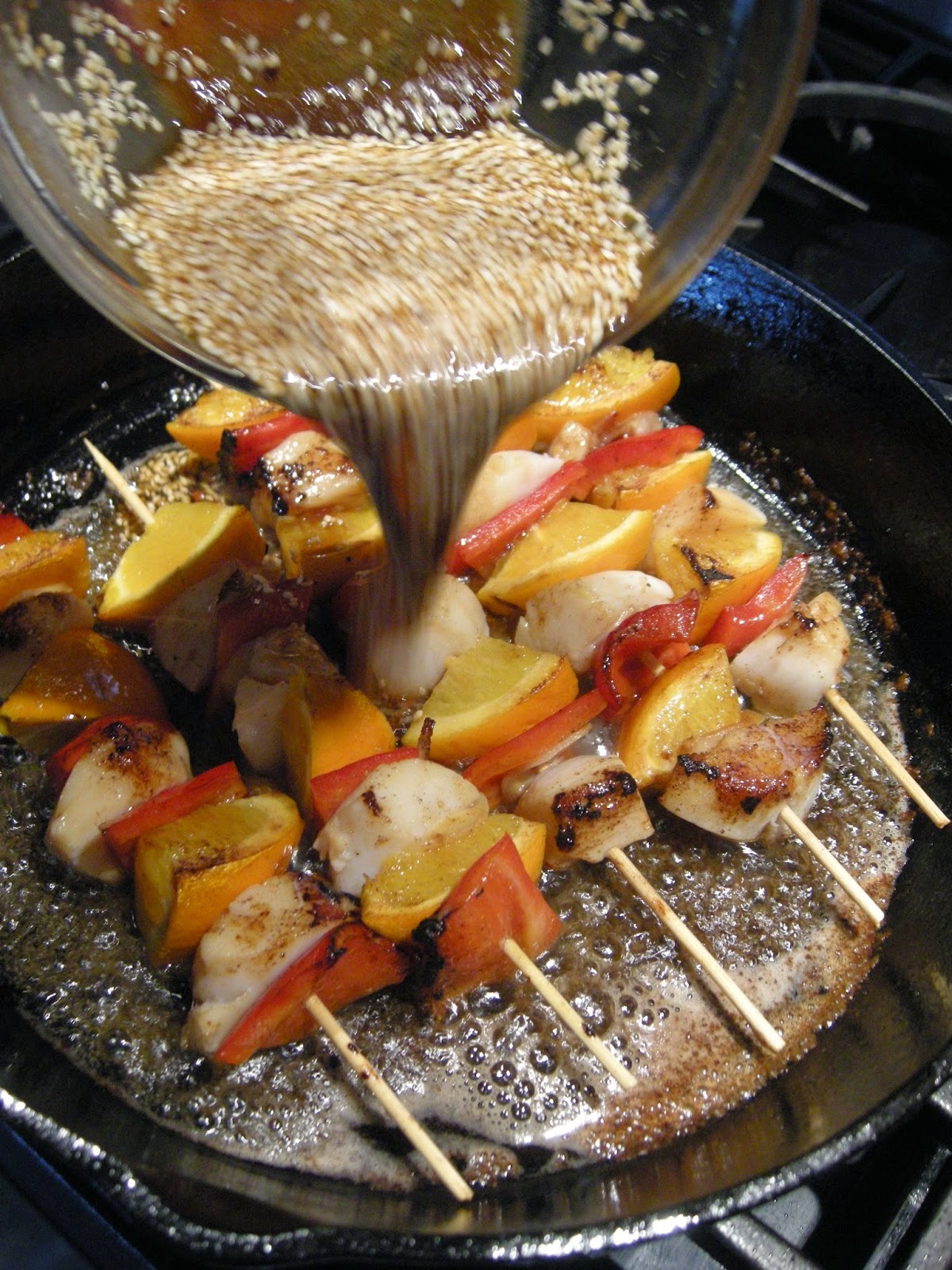 Kitchens Are Monkey Business: Rosie Skewers Scallops.