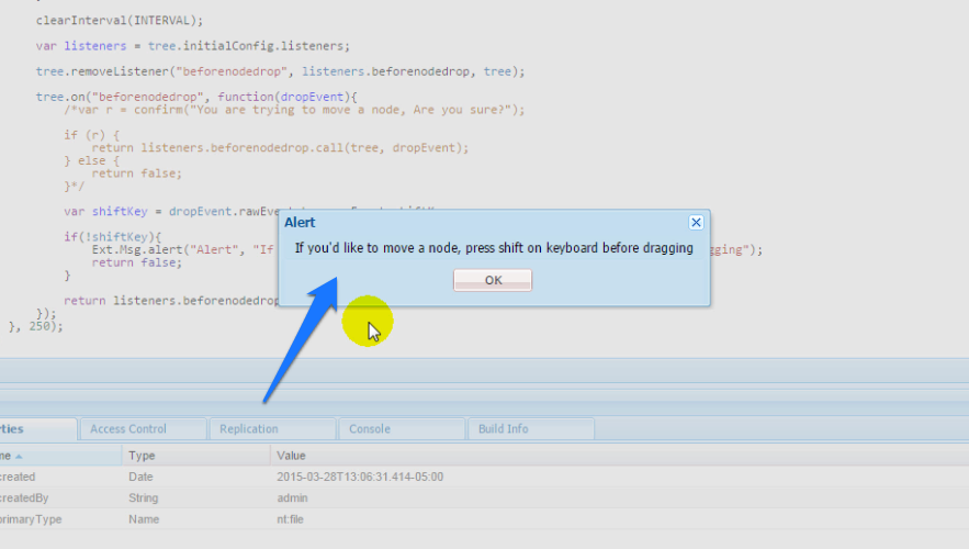 Experiencing Adobe Experience Manager Aem Cq Aem 6 Sp2 Show Confirm Box Before Node Move