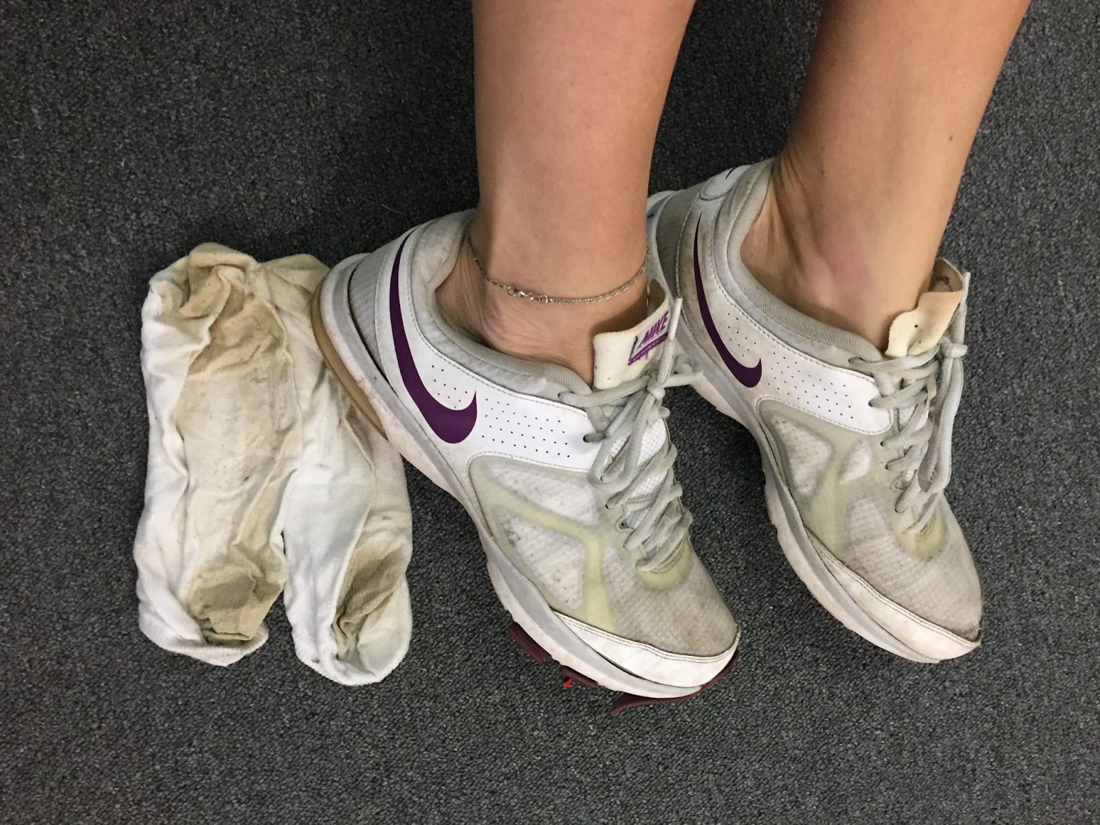 Briddys Feet: Off to ballet straight from work in really trashed black ...