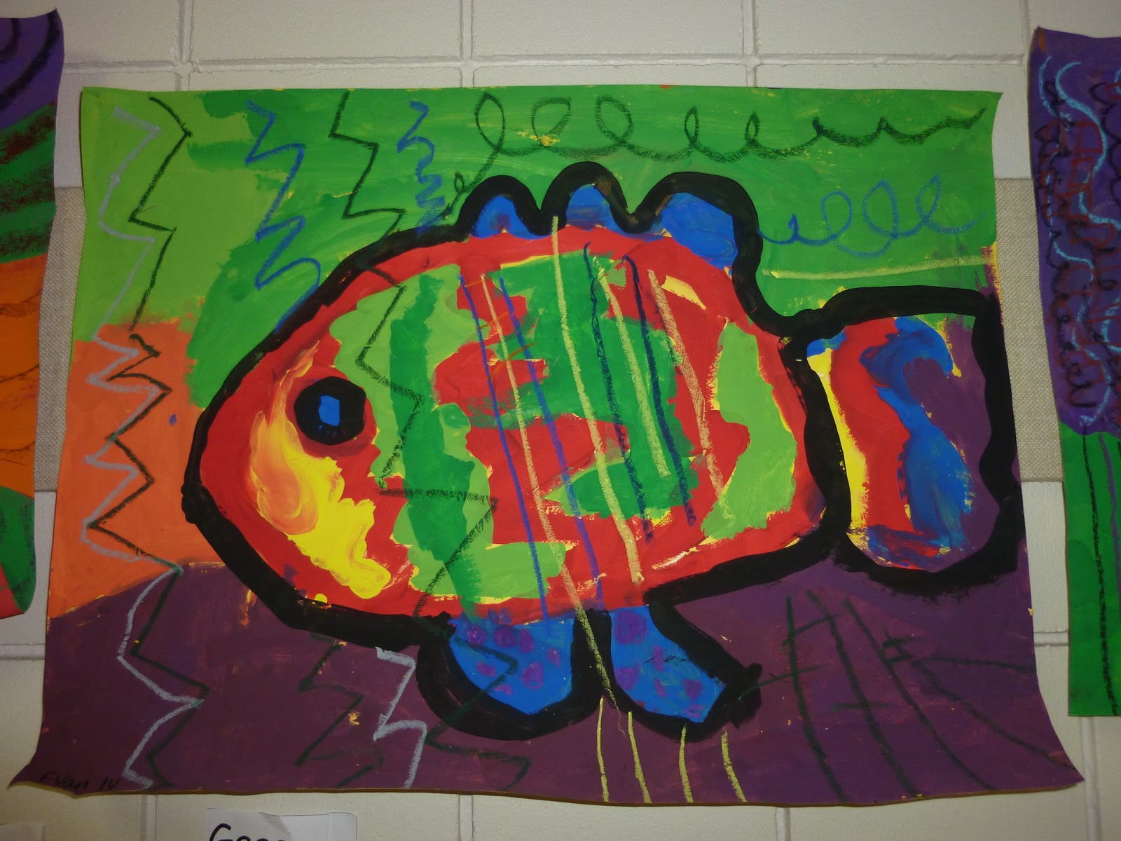 Mrs. Werner's Art Room: 1st Grade Painted Fish