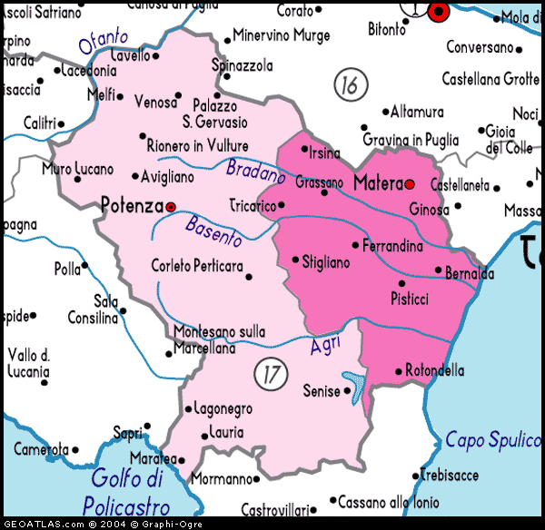 Basilicata Maps Geographic Region | Italy Map Geographic Region ...