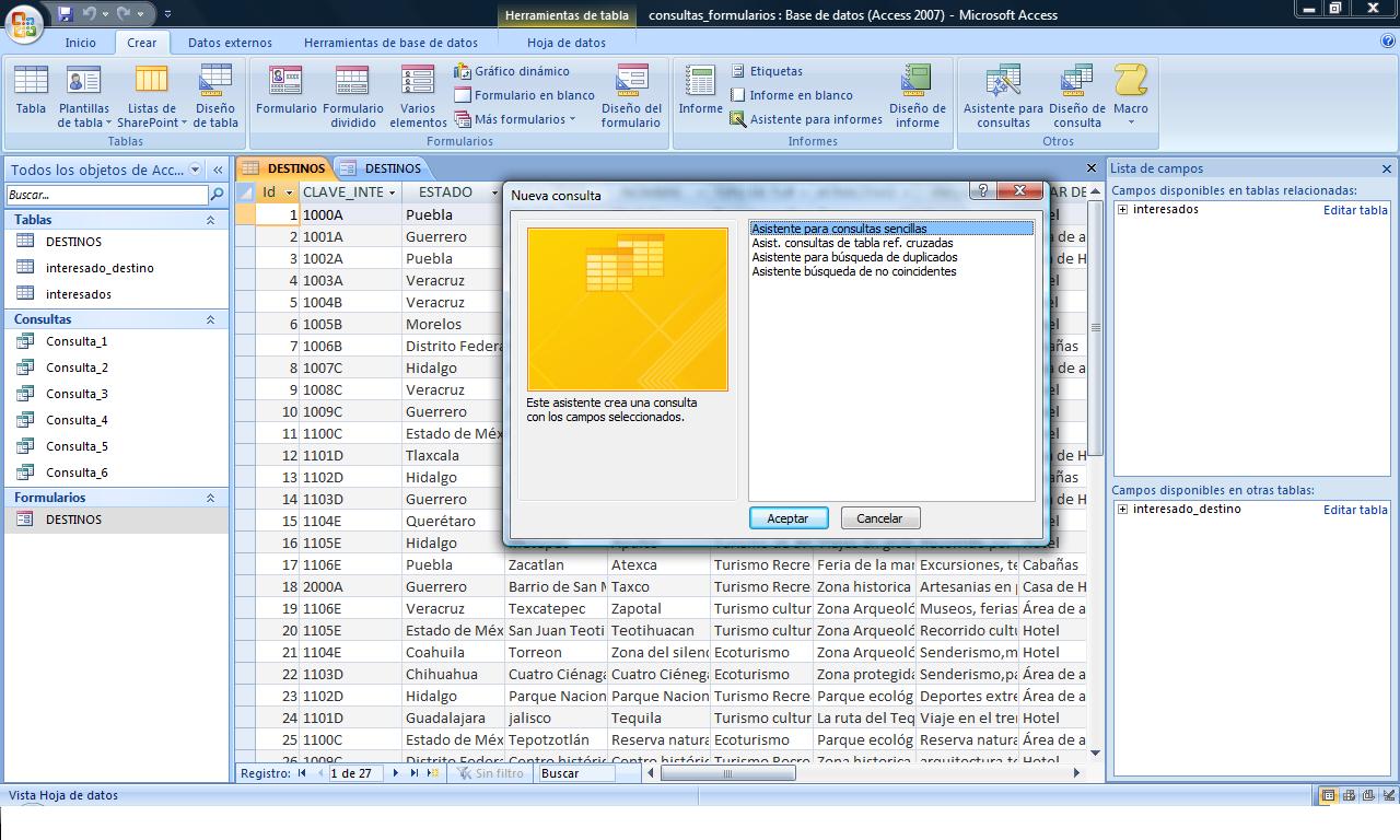 IRINA Y DAMARIS: Consultas y Formularios (Access)