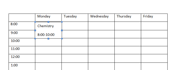 OrganizedStudentLife: How to create a schedule in Microsoft Word