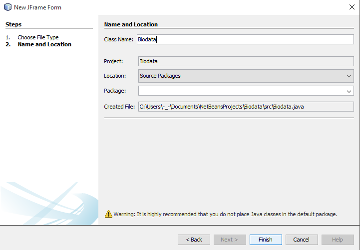 MFR: Membuat Form Biodata di Netbeans