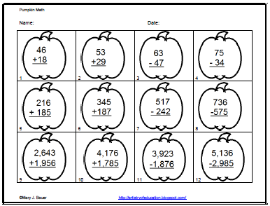 Artistry of Education: Pumpkin Math -- Last Minute Freebie
