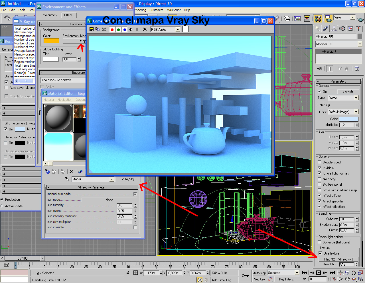 ARDIARQUI RENDER 3D tutoriales, tips, cursos: Skylight in vray, 5 métodos
