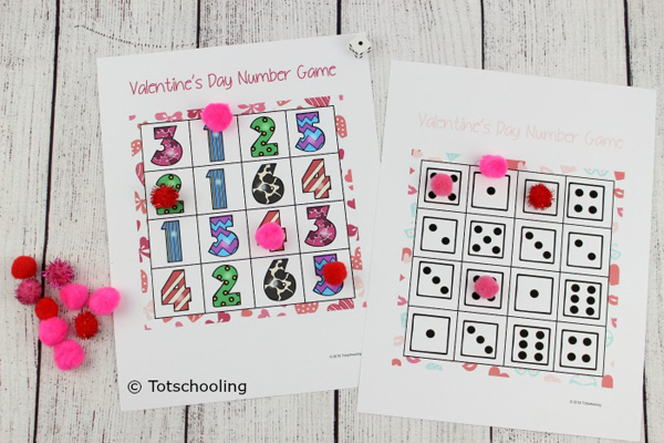 Valentine's Day Number Sense Games | Totschooling - Toddler, Preschool ...