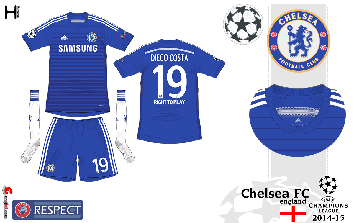 Kit Design, by eroj: 2014-15 Chelsea (Home, Away e Third)