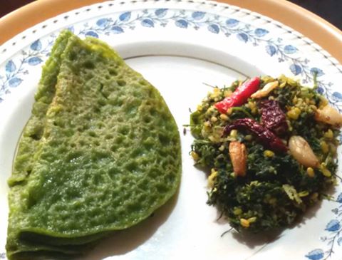 AmgeleRandapaakuda: Dil / Suwa / Shapu Pancakes And Leafy Veg Shapu