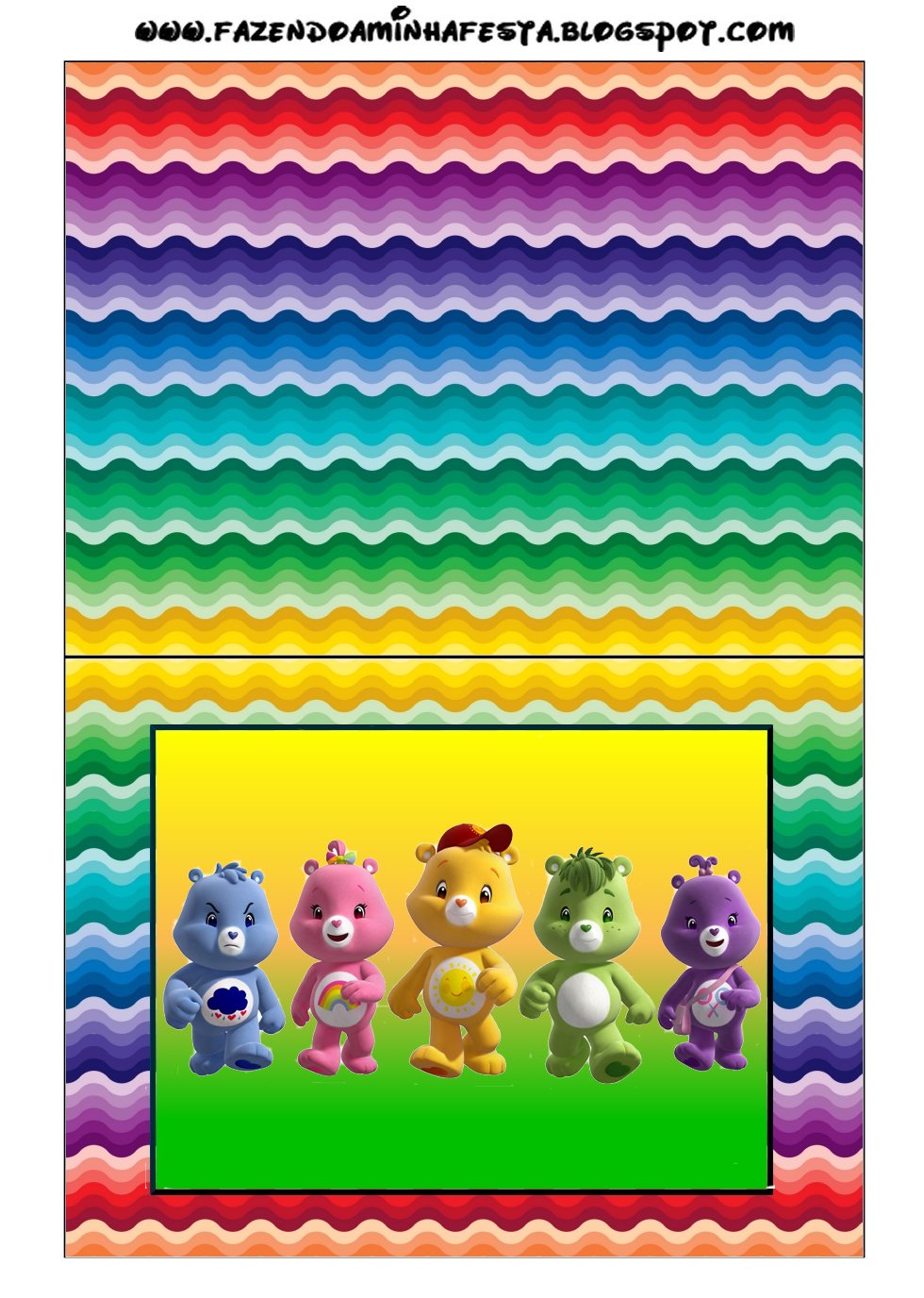 Care Bears with Rainbow :Free Printable Candy Bar Labels. - Oh My ...