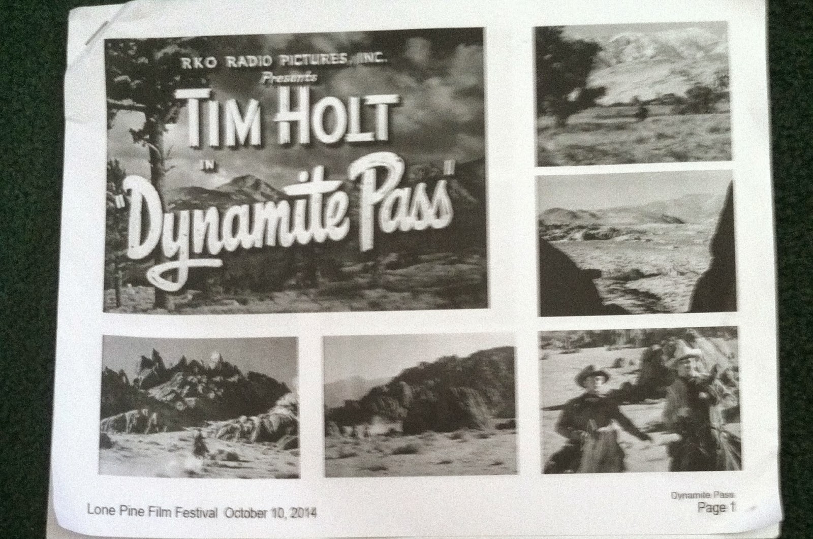 Laura's Miscellaneous Musings: Tonight's Movie: Dynamite Pass (1950) at the Lone Pine Film Festival