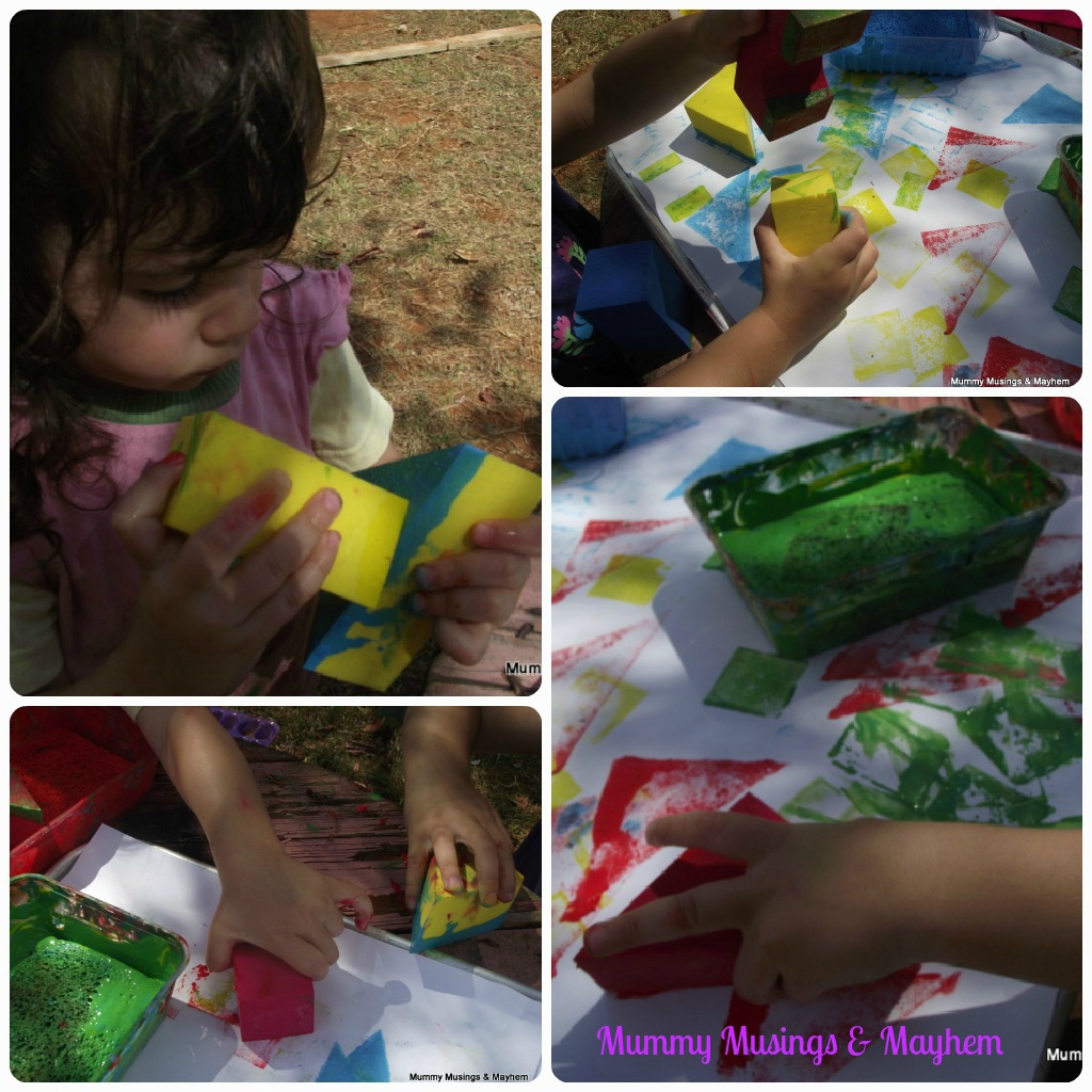 Toddler Foam Block Shape Stamping! - The Empowered Educator