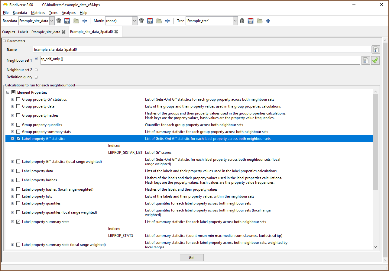 Biodiverse analysis software: 2018
