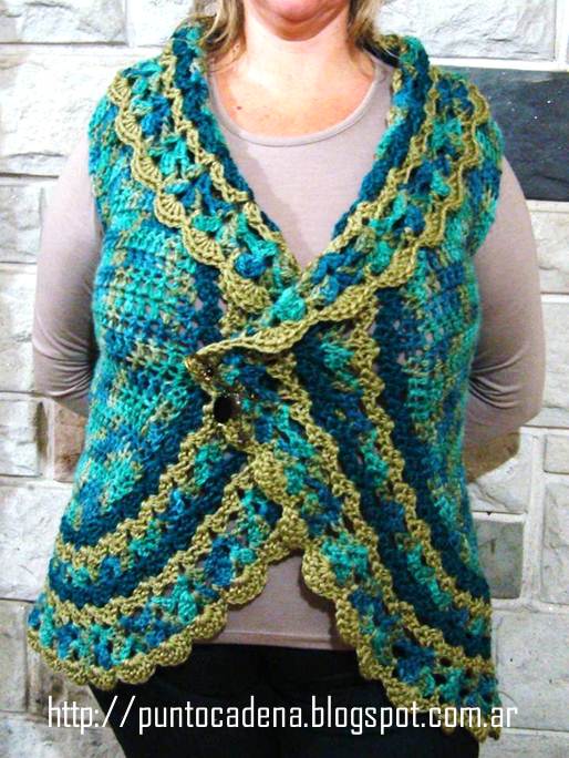 Punto Cadena Tejidos: Chaleco con volado