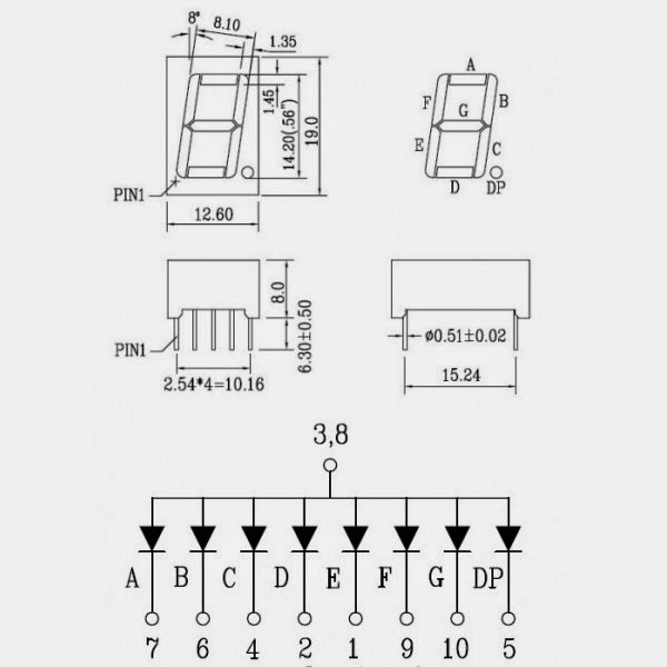 Oren's Blog: 7 Segment Display 1 Digit