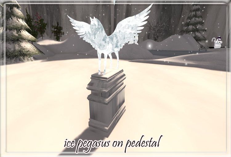 home and garden for petite avatars: Ice Pegasus on Pedestal
