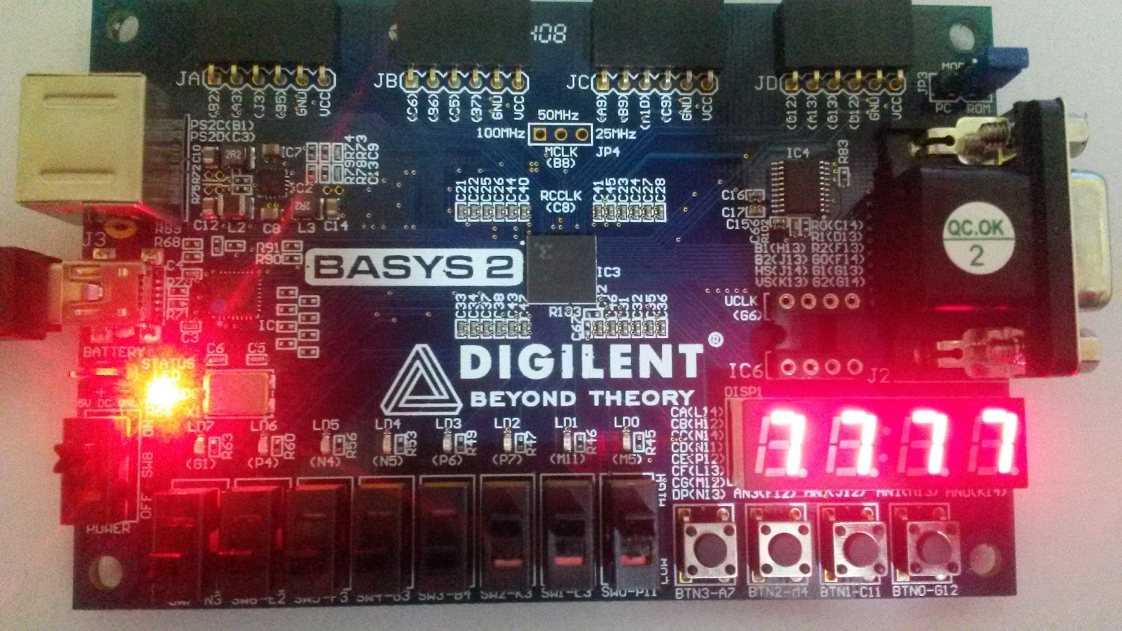 Digilent BASYS2 7 Segment Kullanımı