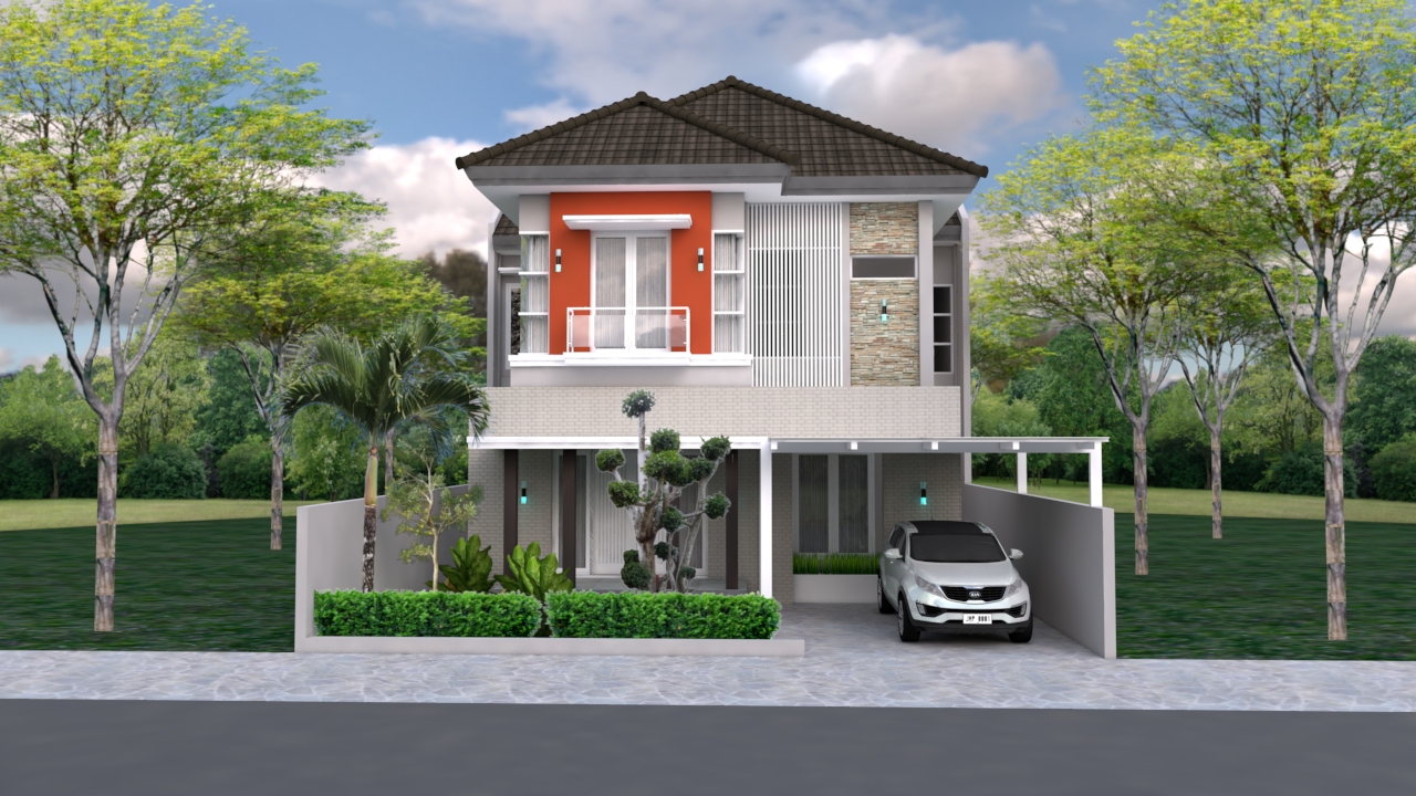 Sketchup Home Design 3d 11x27m with 4 Bedrooms - House Plan Map